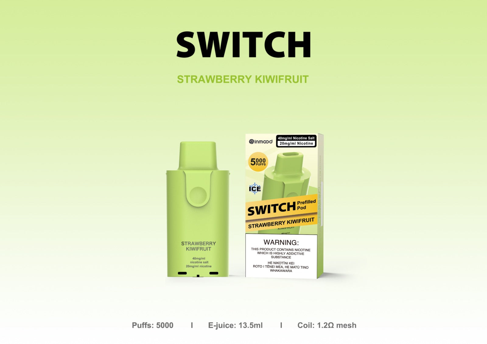 Switch Replacement Pod - 5000 Puffs - Strawberry Kiwifruit – 2020 Vapes